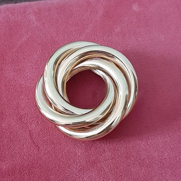 Vintage | Jewelry | Vtg Gold Napier Swirl Circle Brooch 8s Costume ...